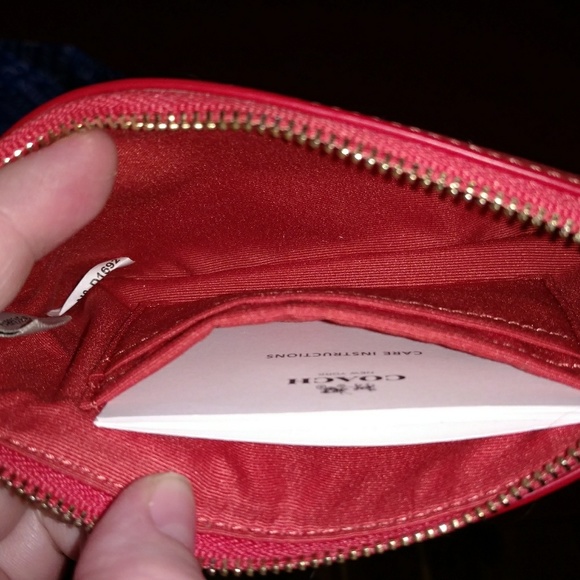 Coach | Bags | Nwot Coach Leather Watermelon Wristlet | Poshmark